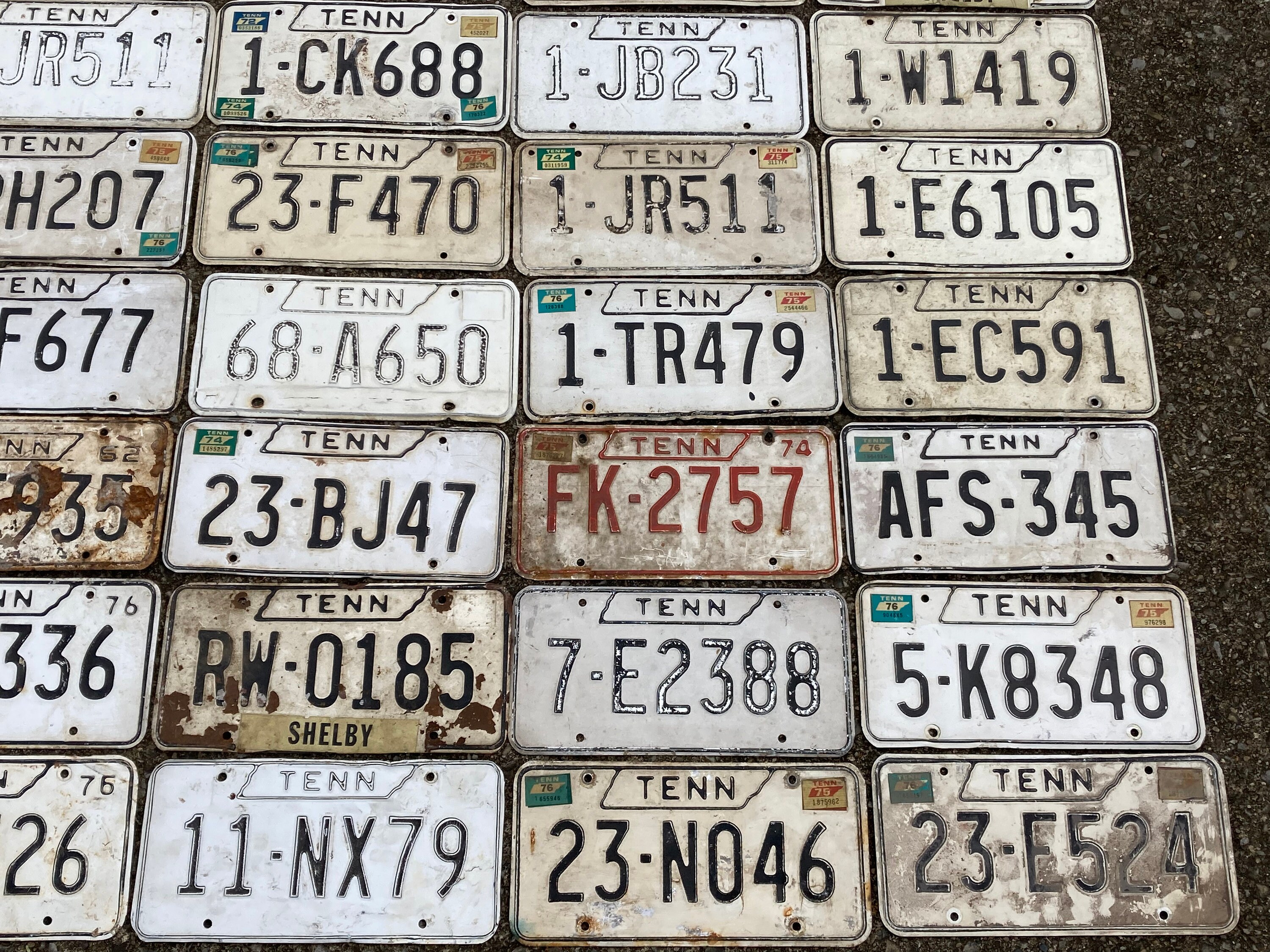 Choice of Tennessee License Plate Original Old 1960s 1970s Era Black ...