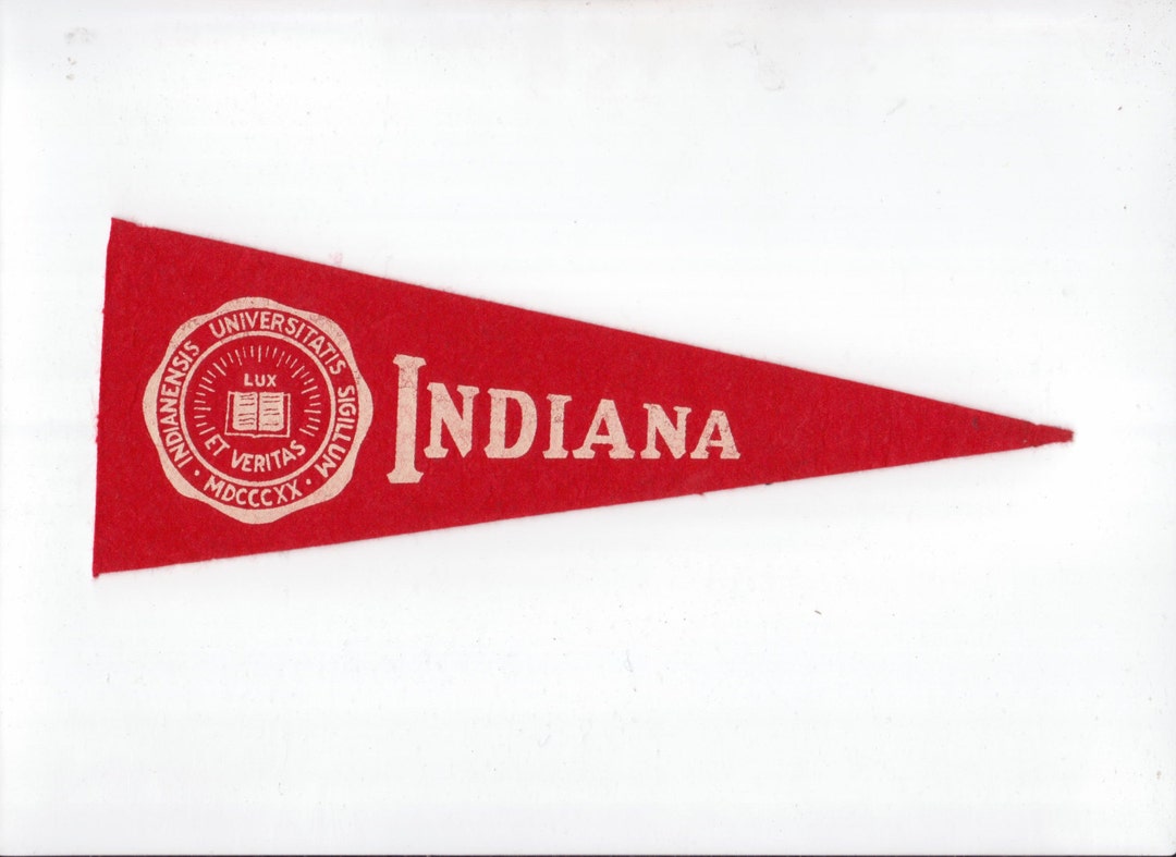 Vintage College Pennant INDIANA University 9 1/2 Inch Small MINI Felt ...