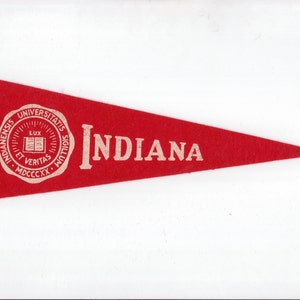 Vintage College Pennant INDIANA University 9 1/2 Inch Small MINI Felt ...