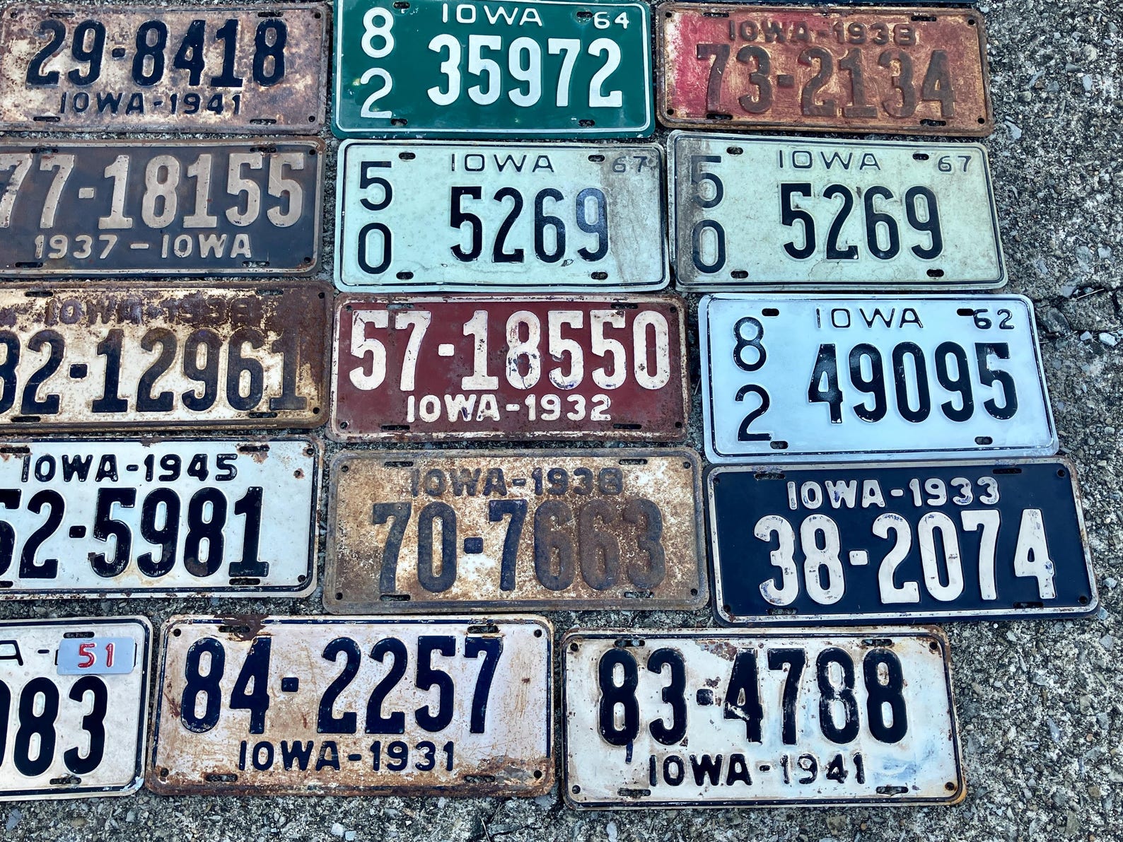 Iowa Choice of License Plate Vintage 1930s 1940s 1950s 1960s & More ...