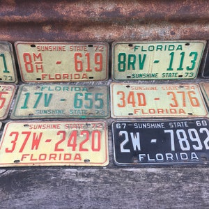 Choice Florida License Plate 1973 1972 1967 1968 1974 - Etsy