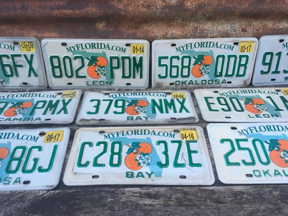 Choice of Florida License Plate Florida Orange Aged Metal | Etsy