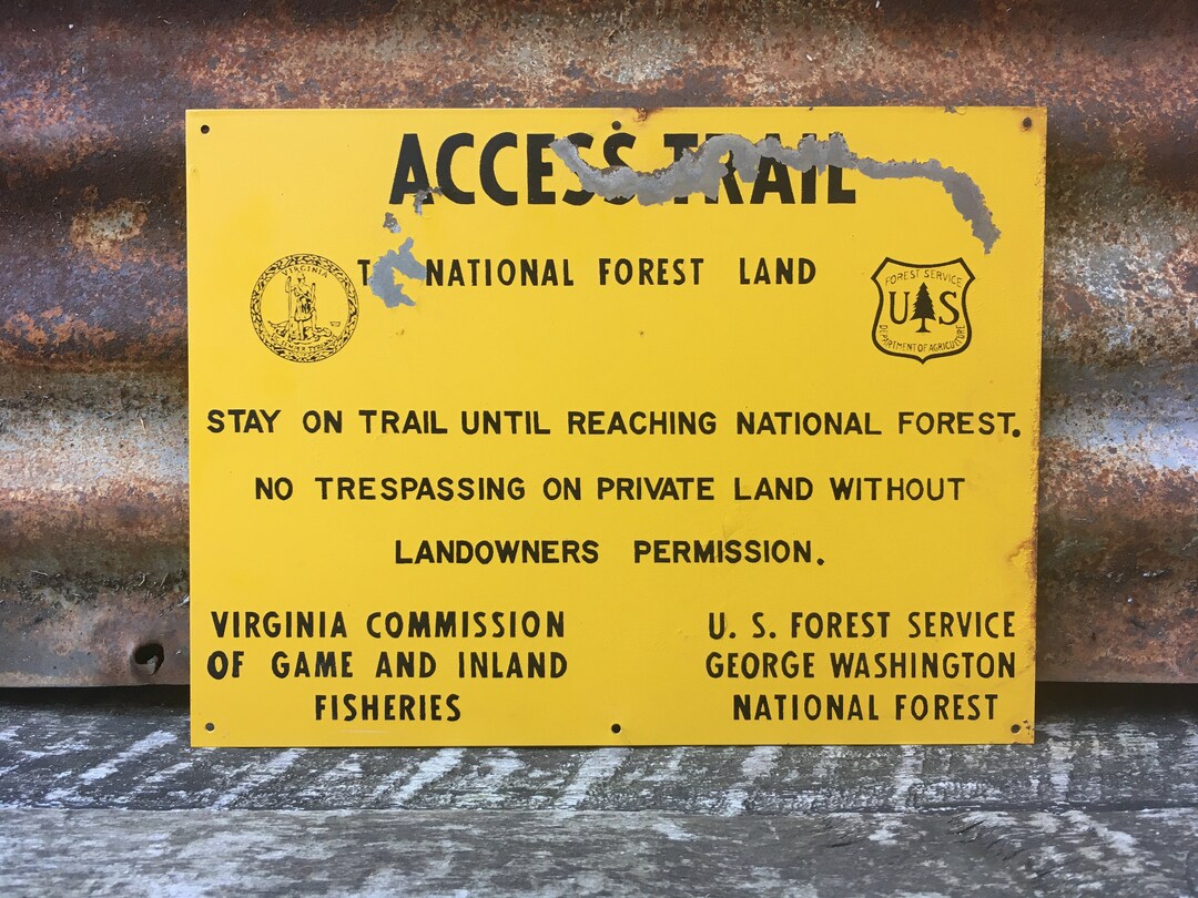 Original Vintage Metal Sign National Forest Land U.S. Forest Service ...