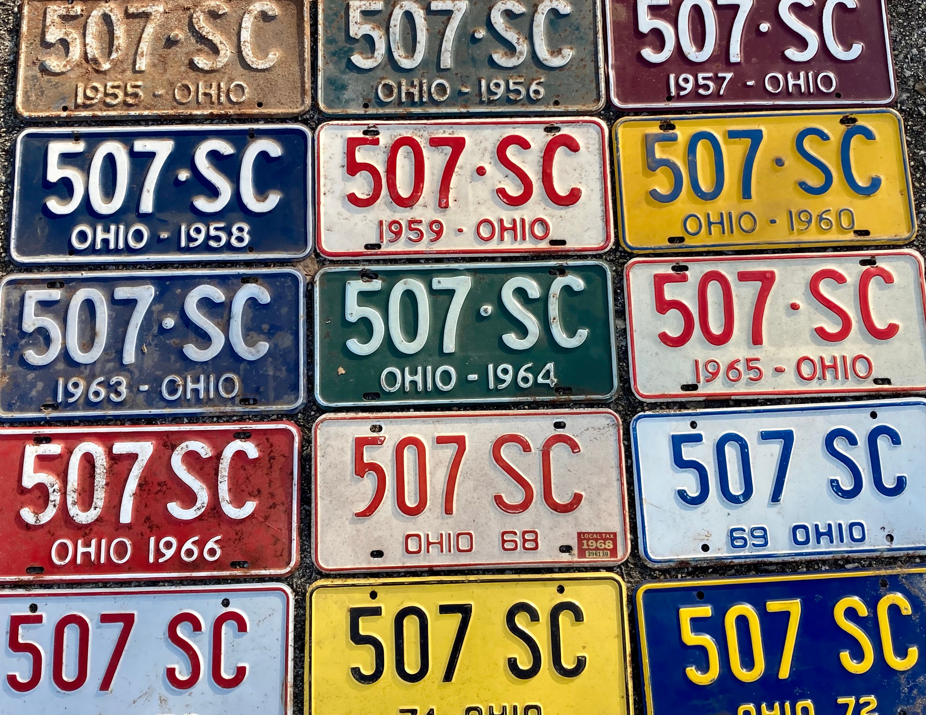 Choice of Vintage Ohio License 1955, 1956, 1957, 1958, 1959, 1960, 1963 ...