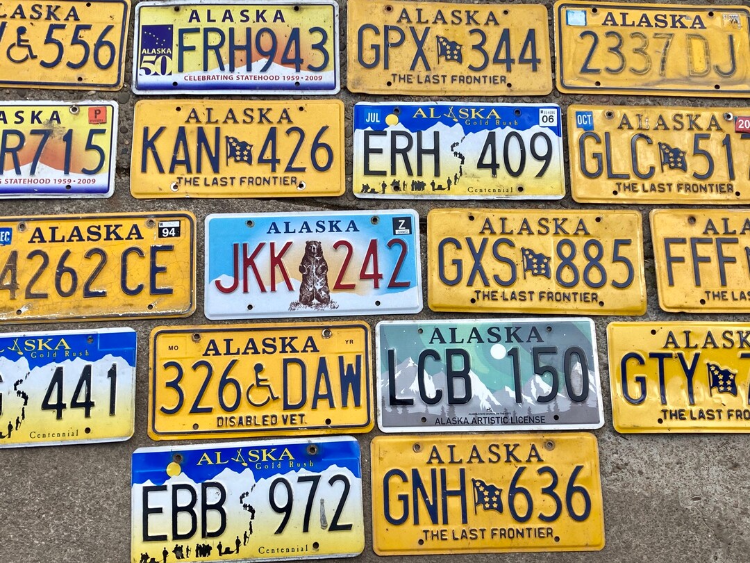 Choice of Alaska License Plate Farm Vintage License Plate Number Tag ...