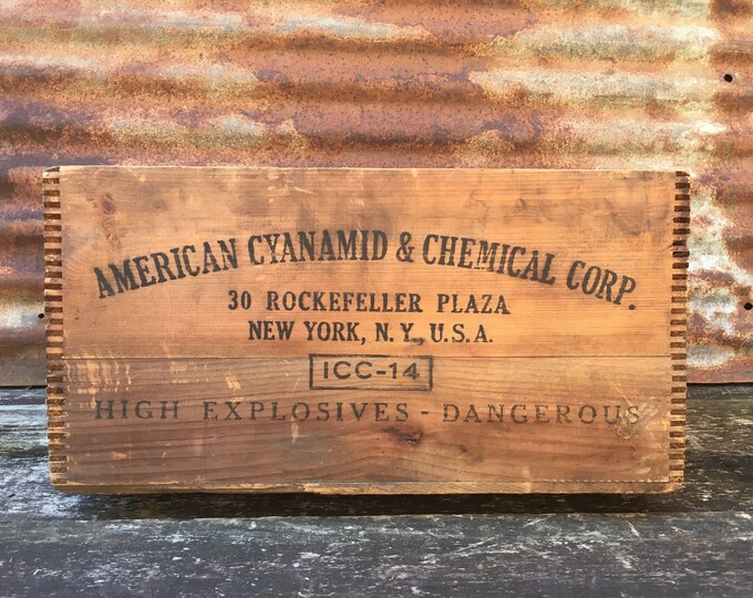 Rare Antique Explosive Crate Dynamite Box American Cyanamid New York ...