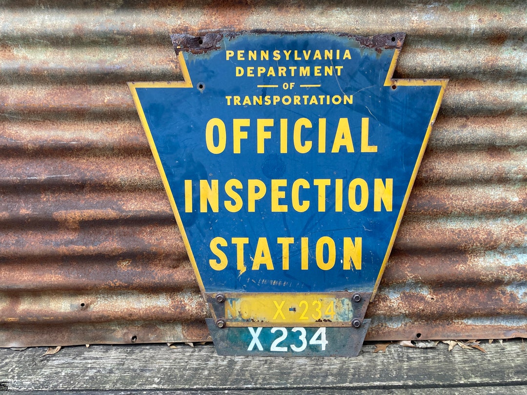 Original Pennsylvania State Inspection Sign Pa Auto Sign Gas Station ...