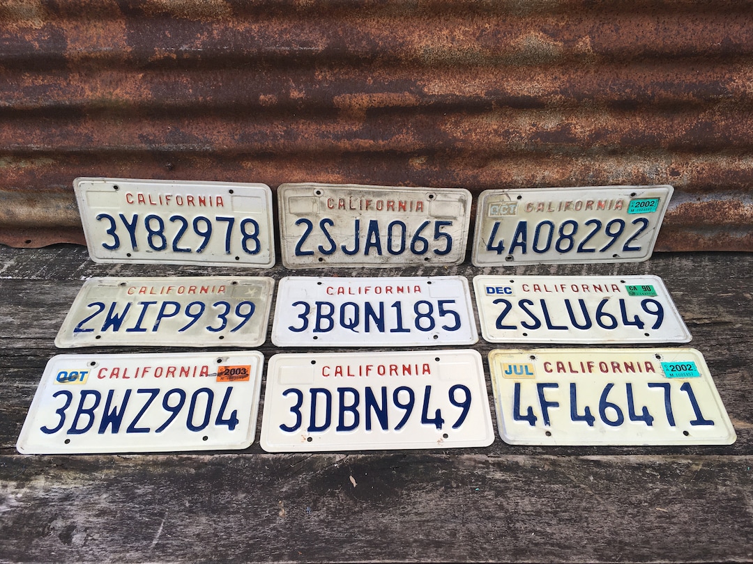 Choice of California License Plate Original Old Used License Plate ...