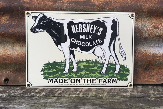 Vintage Sign Hersheys Milk Chocolate Hershey Porcelain Sign - Etsy