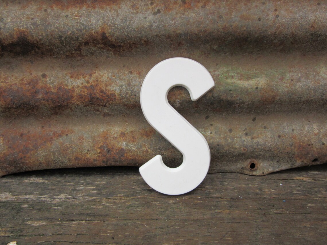 Vintage Letter Sign 6 Inch Letter S Sign White Simple Font | Etsy