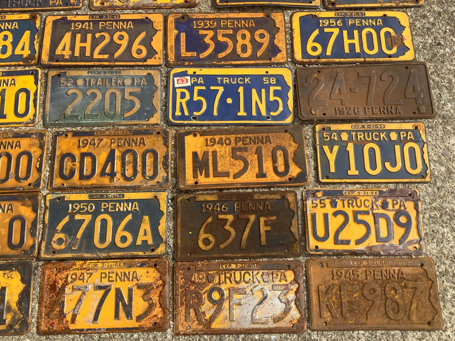 Choice of Pennsylvania License Plates 1930s, 1940s, 1950s Vintage ...