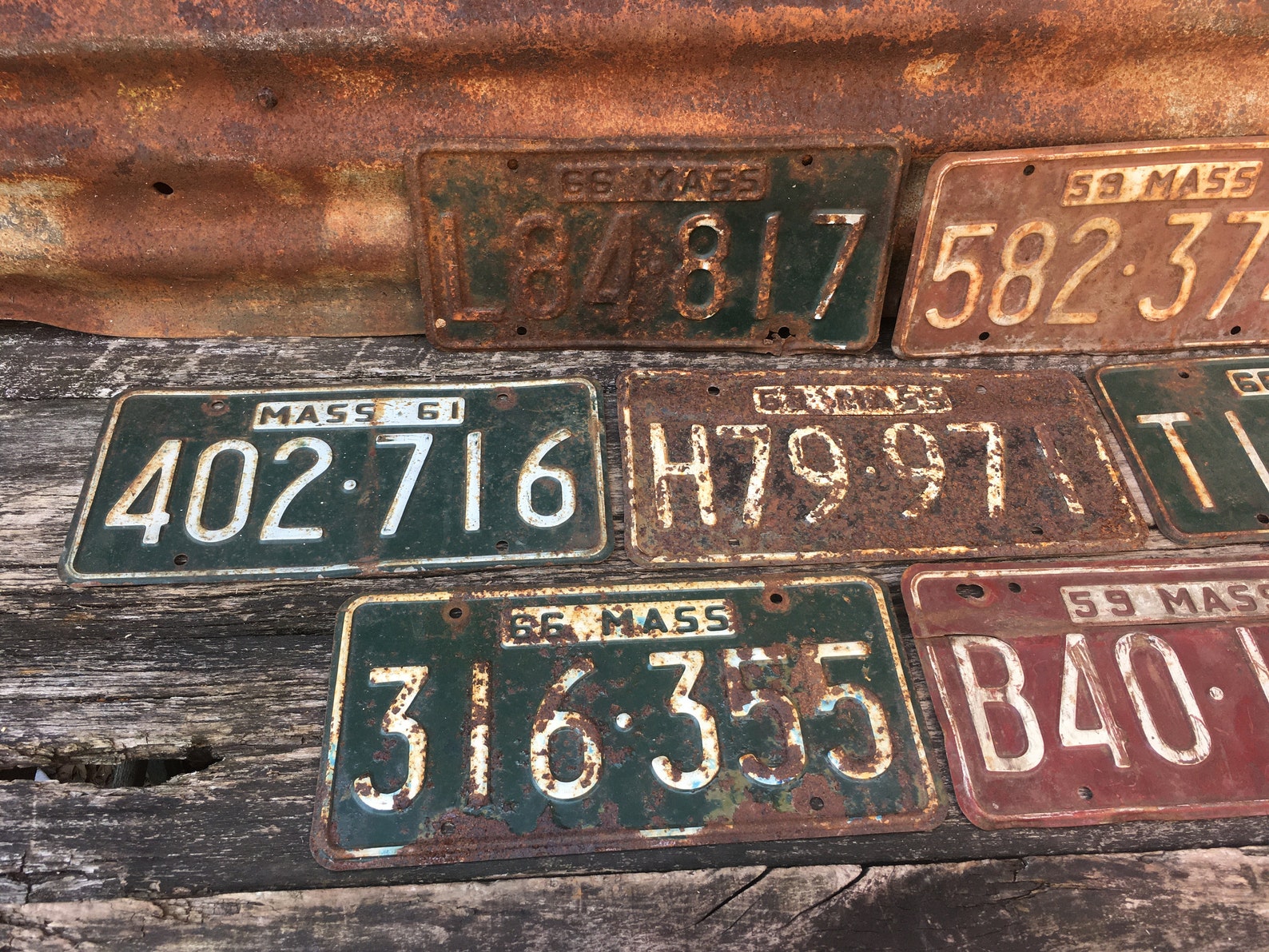Choice of Massachusetts License Plate 1966, 1959, 1961, 1963, 1957 ...