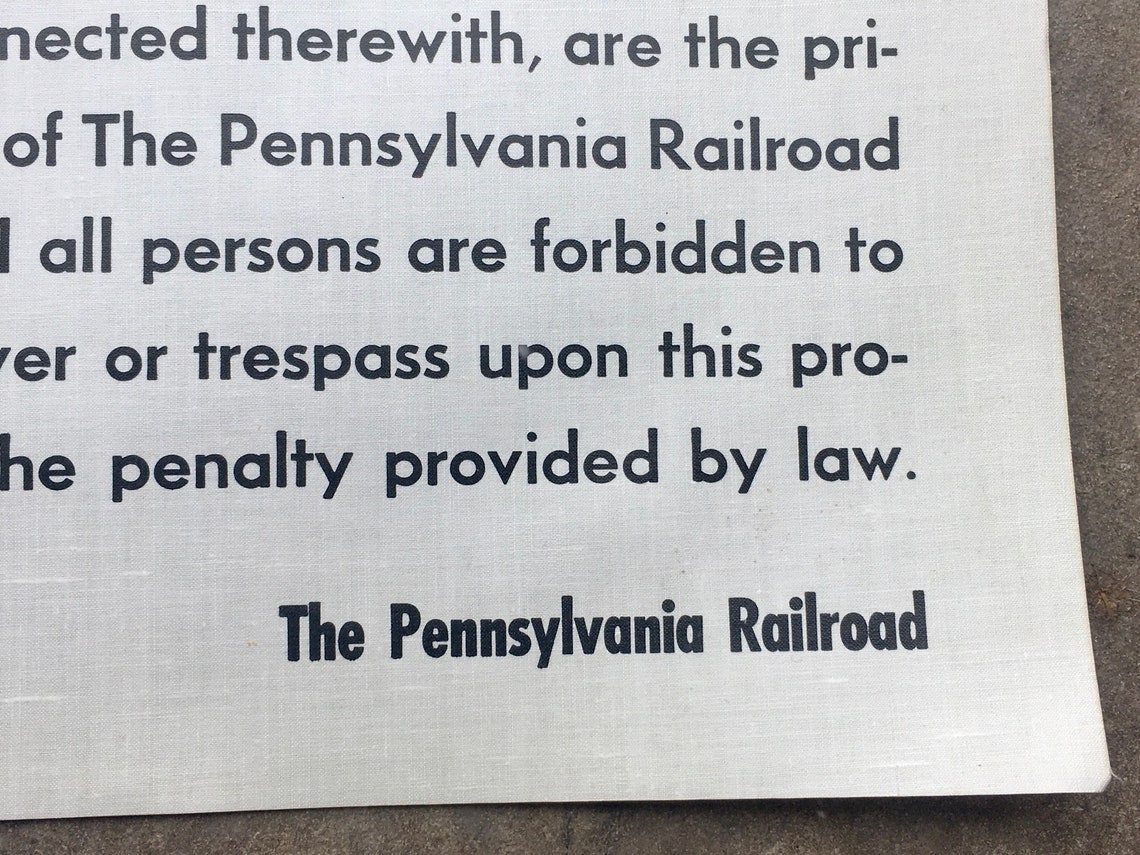 Vintage PRR Sign No Trespassing Pennsylvania Railroad Sign - Etsy UK