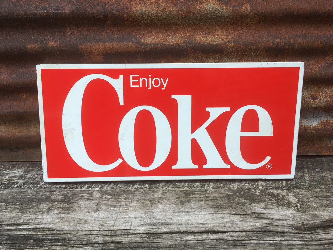 Coke Sign Vintage Home Decor Old Vintage Metal Sign Enjoy Coke Coca ...