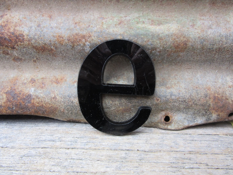 Vintage Letter Sign Lower Case 4 Inch Letter E Sign Black Plastic ...