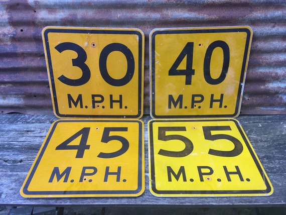 Authentic Choice of Speed Limit Signs Vintage Road Sign 30 | Etsy