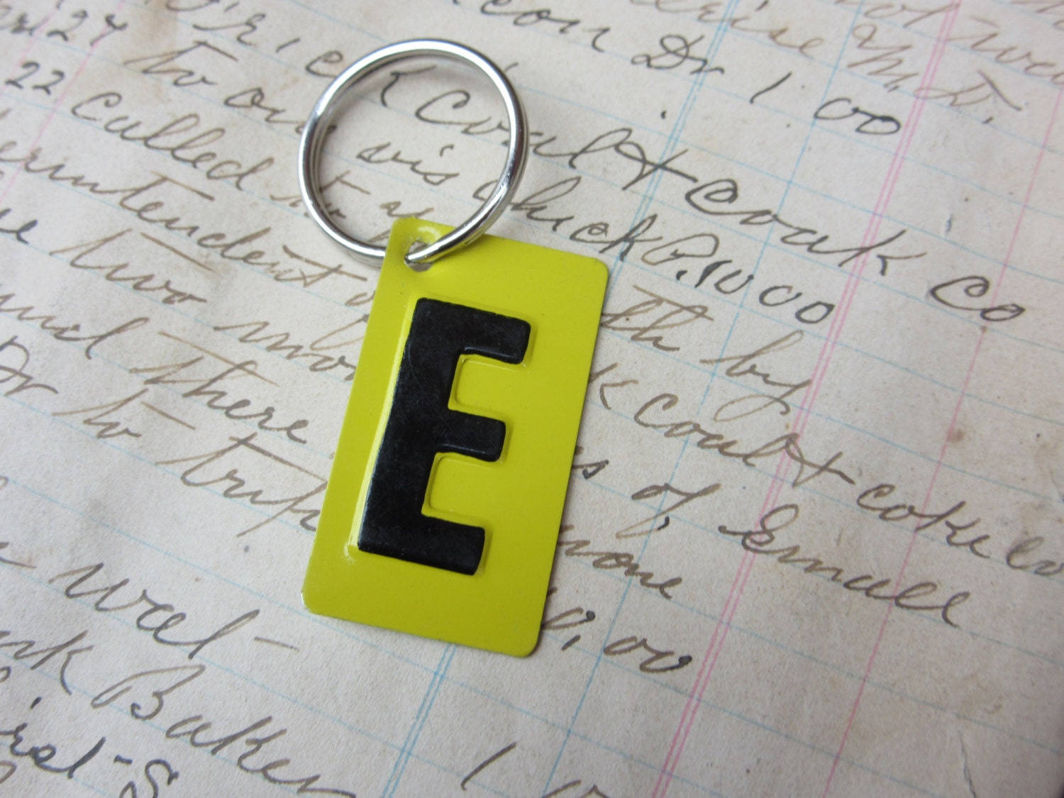 Vintage Metal Letter E Sign Name Initial E Keychain Letter Tag | Etsy