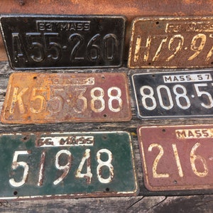 Choice of Massachusetts License Plate 1963, 1961, 1959, 1957, 1964 ...