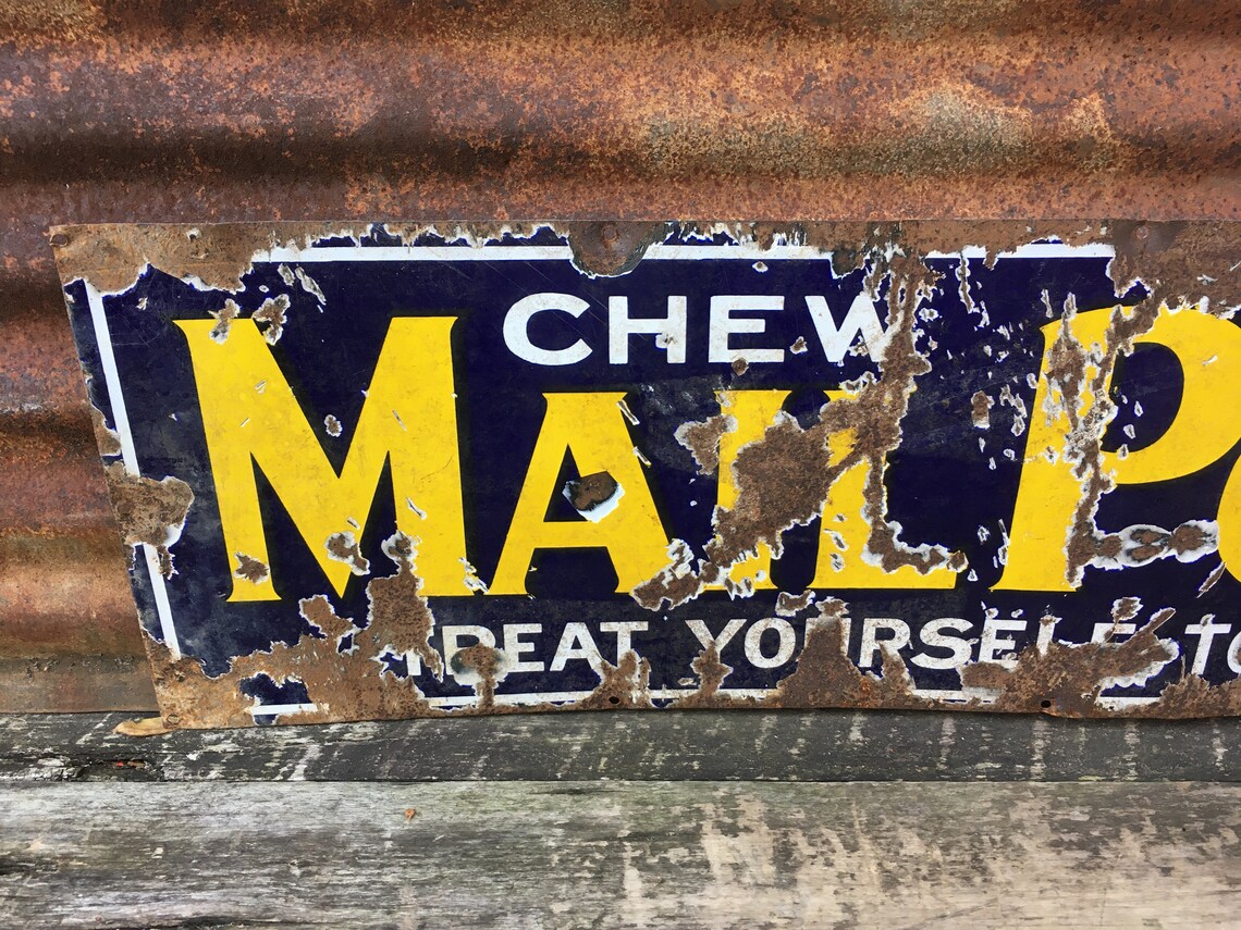 Antique Mail Pouch Porcelain Sign Large 42 Inch Tobacco Sign - Etsy