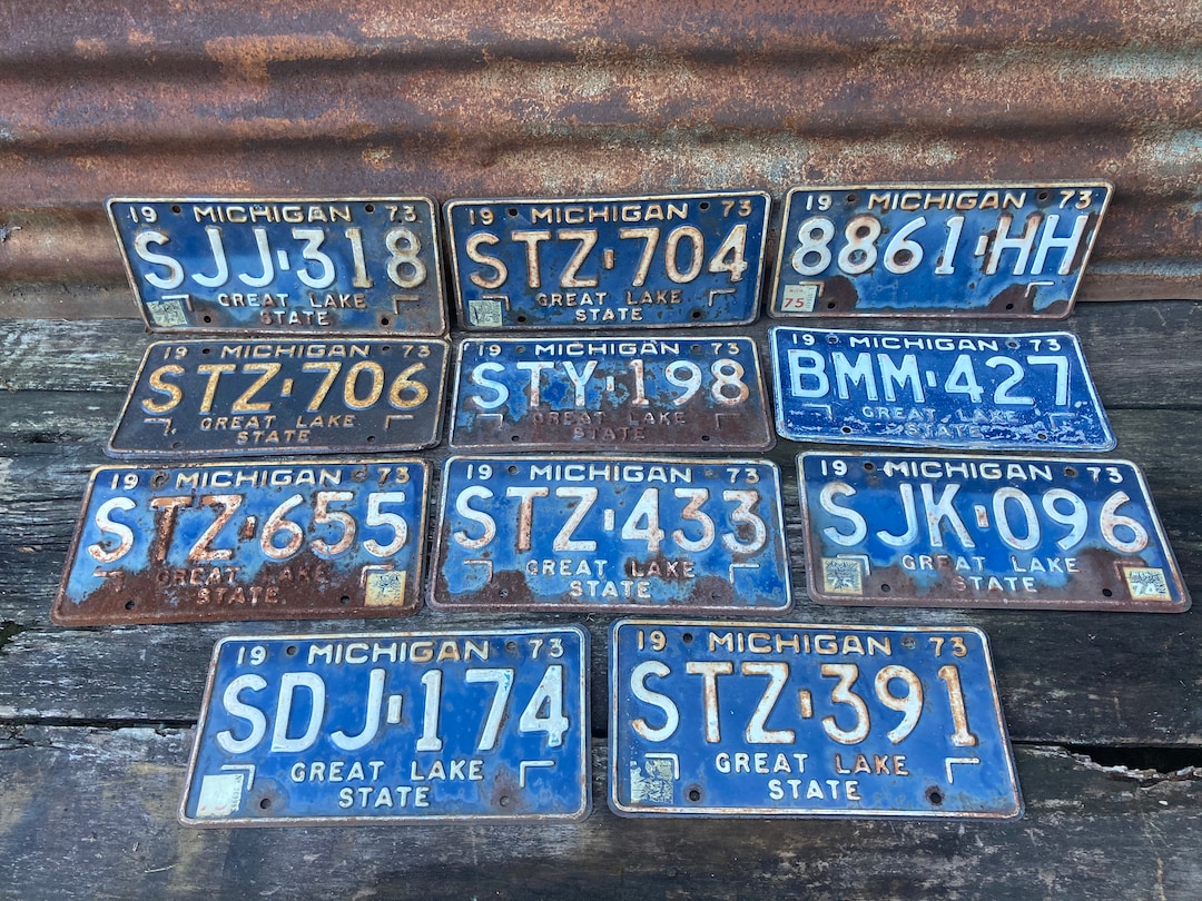 Choice of Michigan License Plate Vintage Metal 1973 1974 1975 1970s Car ...