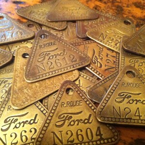 Vintage Brass Tag Ford Motor Company Rouge Plant Car Truck Auto Metal ...