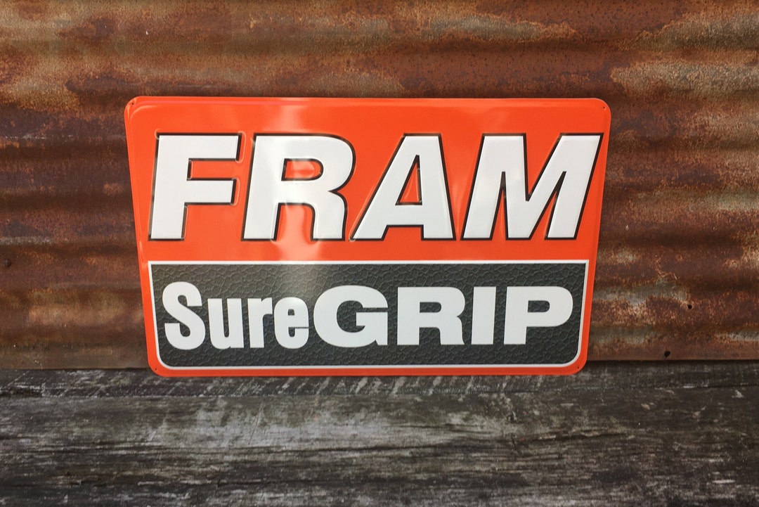 Vintage Fram Oil Filter Sign Car Auto Metal Sign Advertising Garage Gas ...