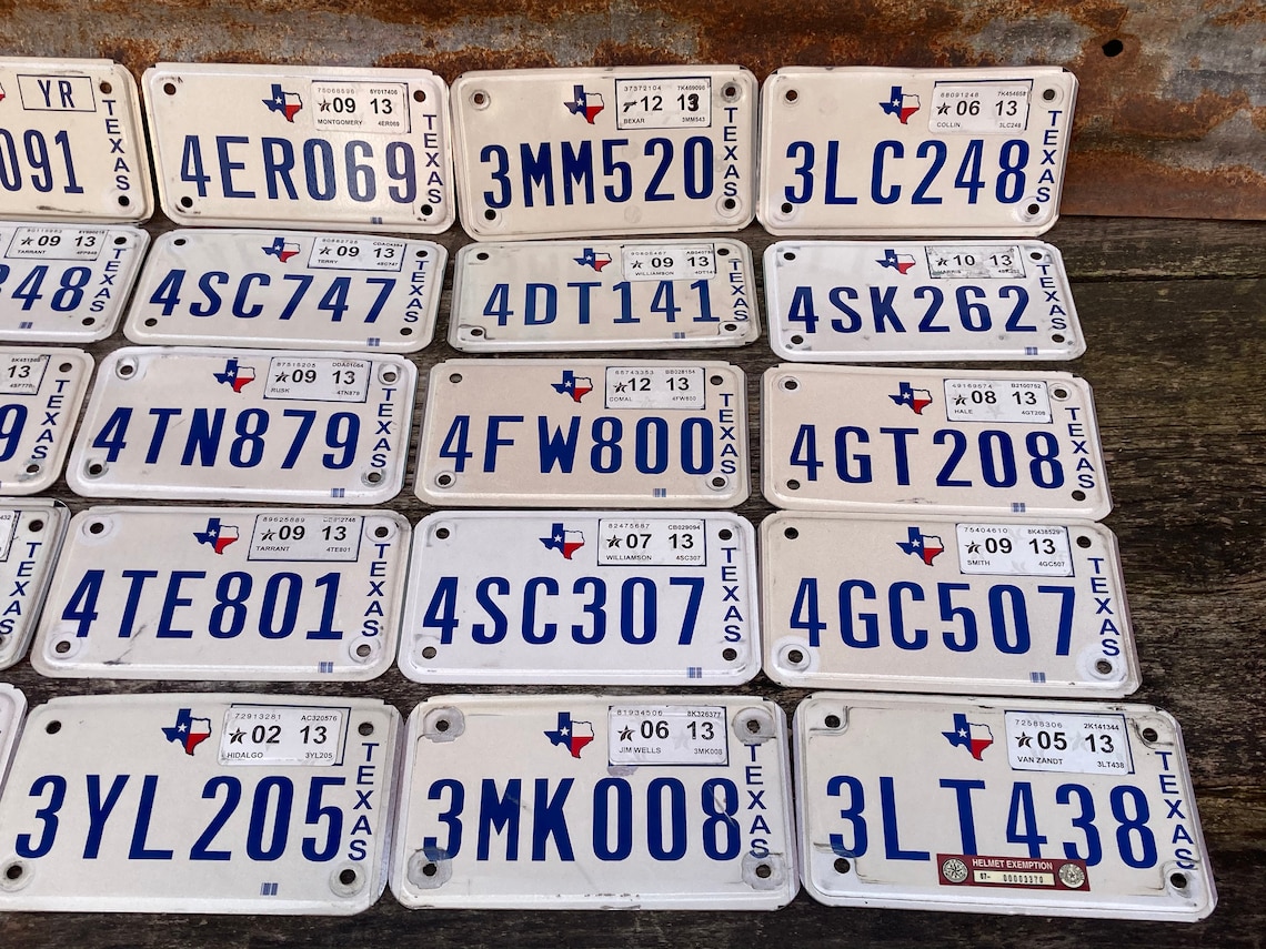 Choice of Texas Motorcycle License Plate Motorcycle MC Metal - Etsy