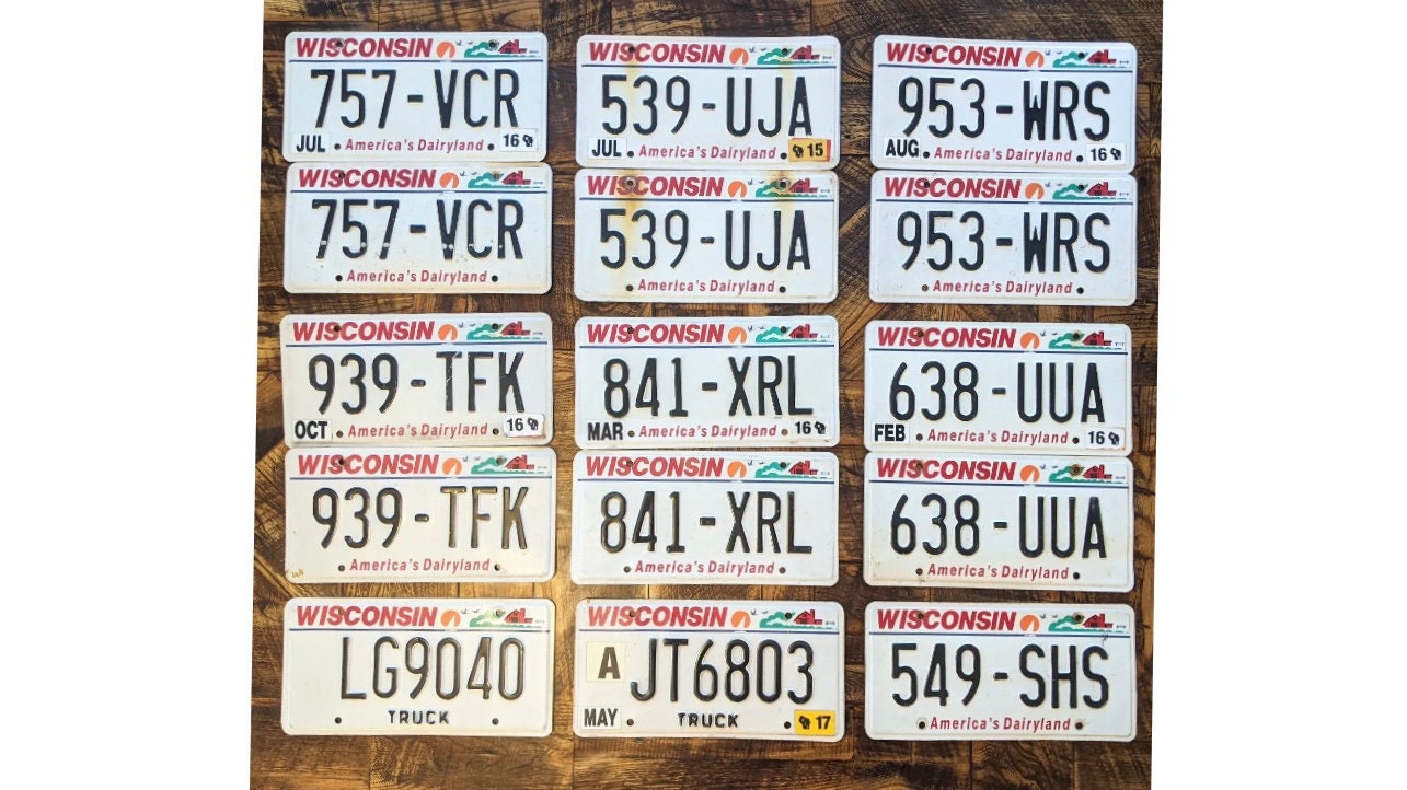 Choice of New Wiscpnsin License Plate Wi Dairy State 1980s 1990s Era ...