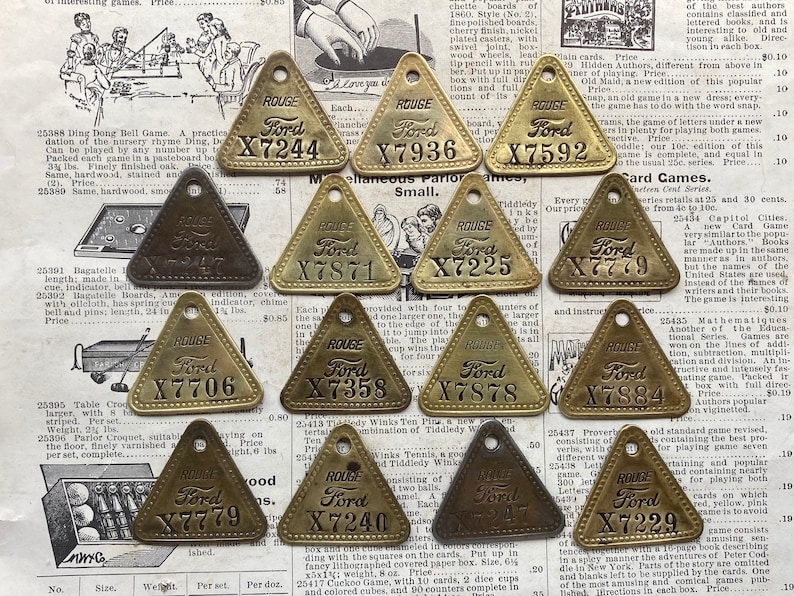 Choice of Vintage Ford Tag Ford Motor Company Rouge Plant Car Truck ...