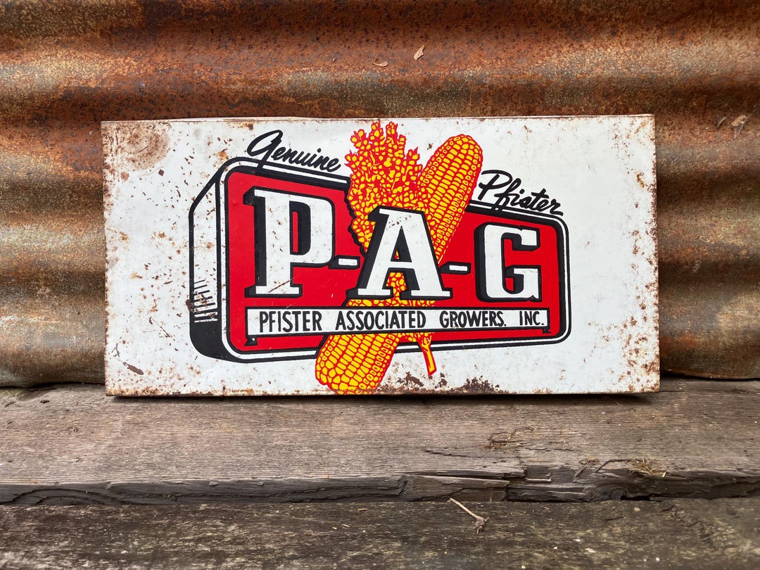 Authentic Vintage Metal Sign PAG Seeds Sign Pfister Growers Feed Store ...