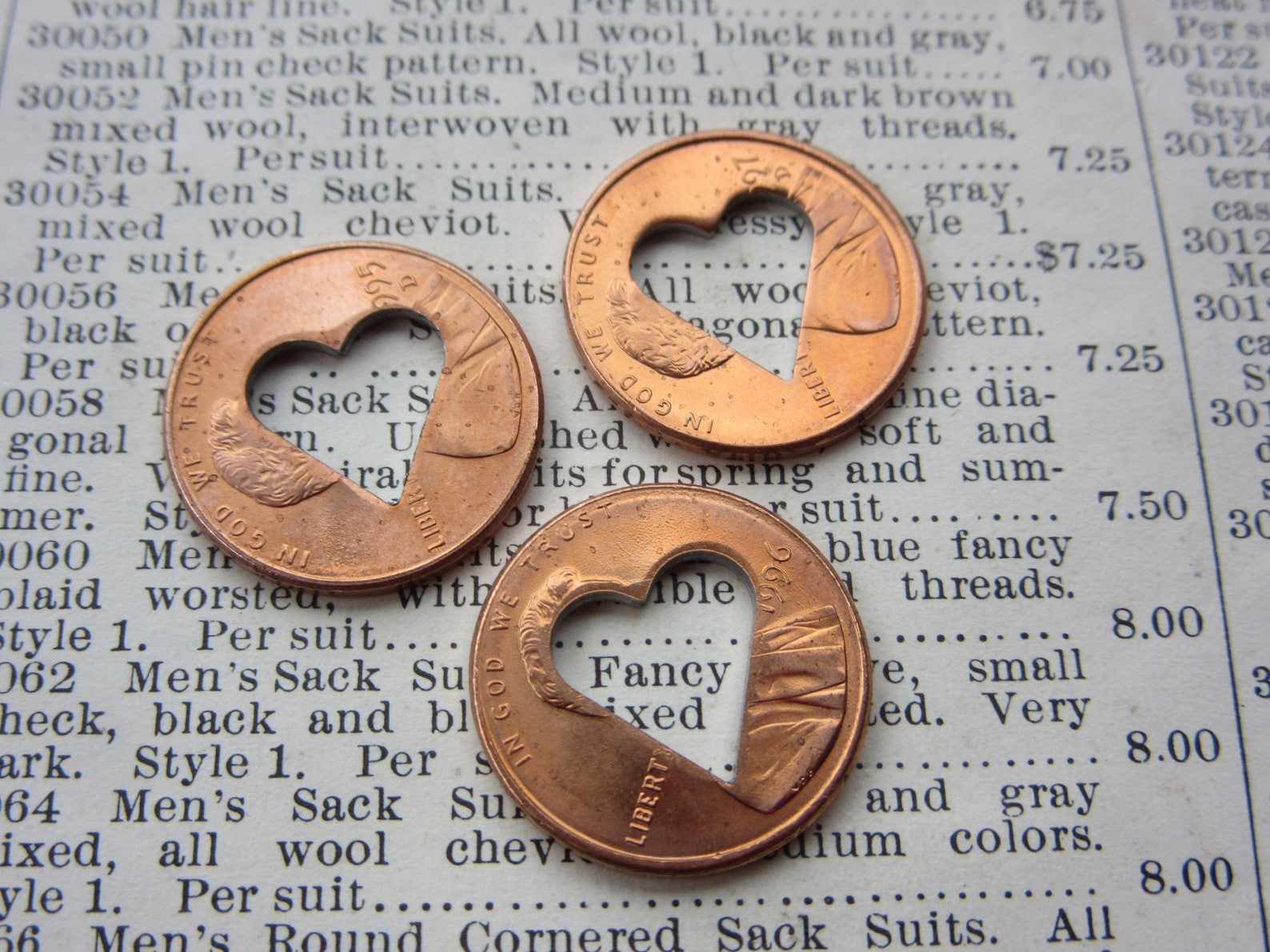 1 Lucky Heart Penny Real Metal Penny With Punched Out Heart - Etsy ...