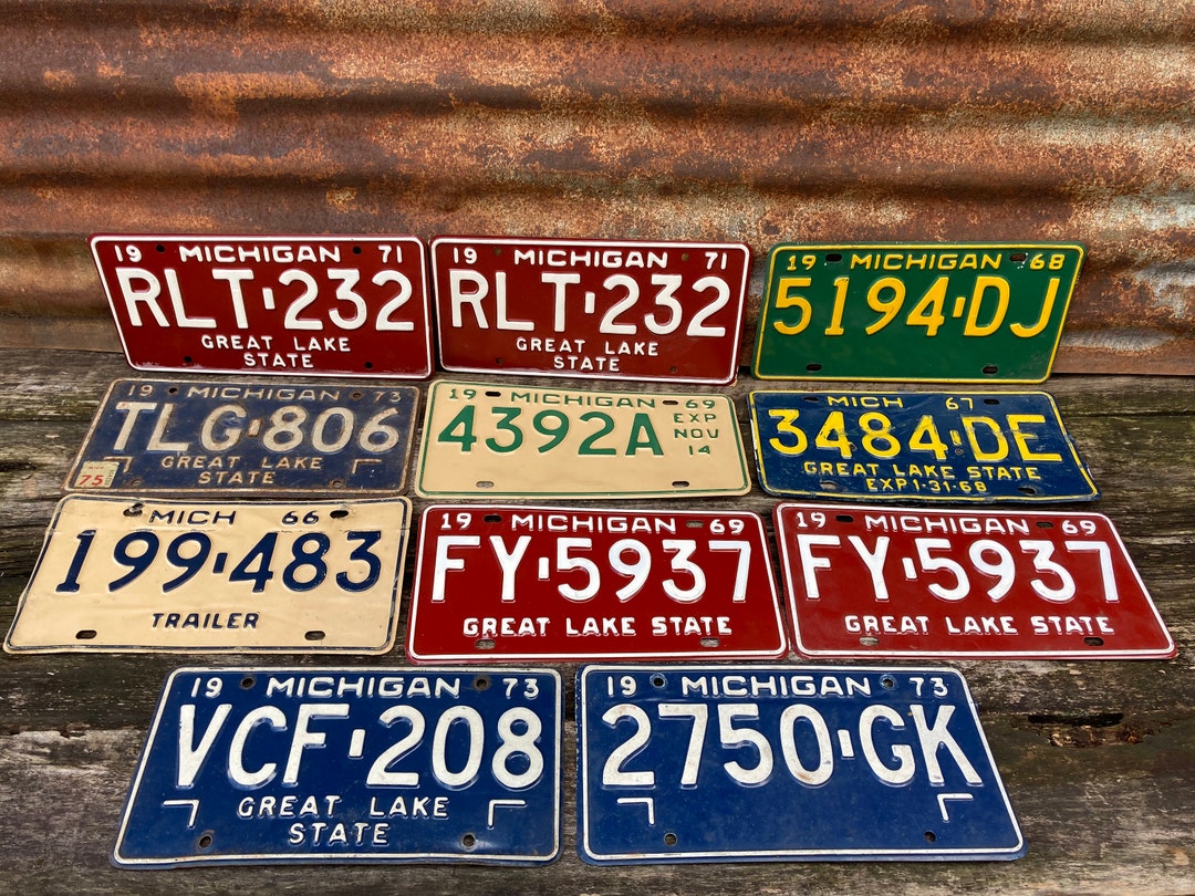 Choice of Michigan License Plate 1975, 1971, 1968, 1973, 1969, 1967 ...