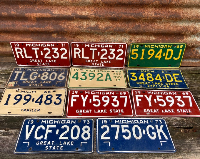 Choice of Michigan License Plate 1975, 1971, 1968, 1973, 1969, 1967 ...