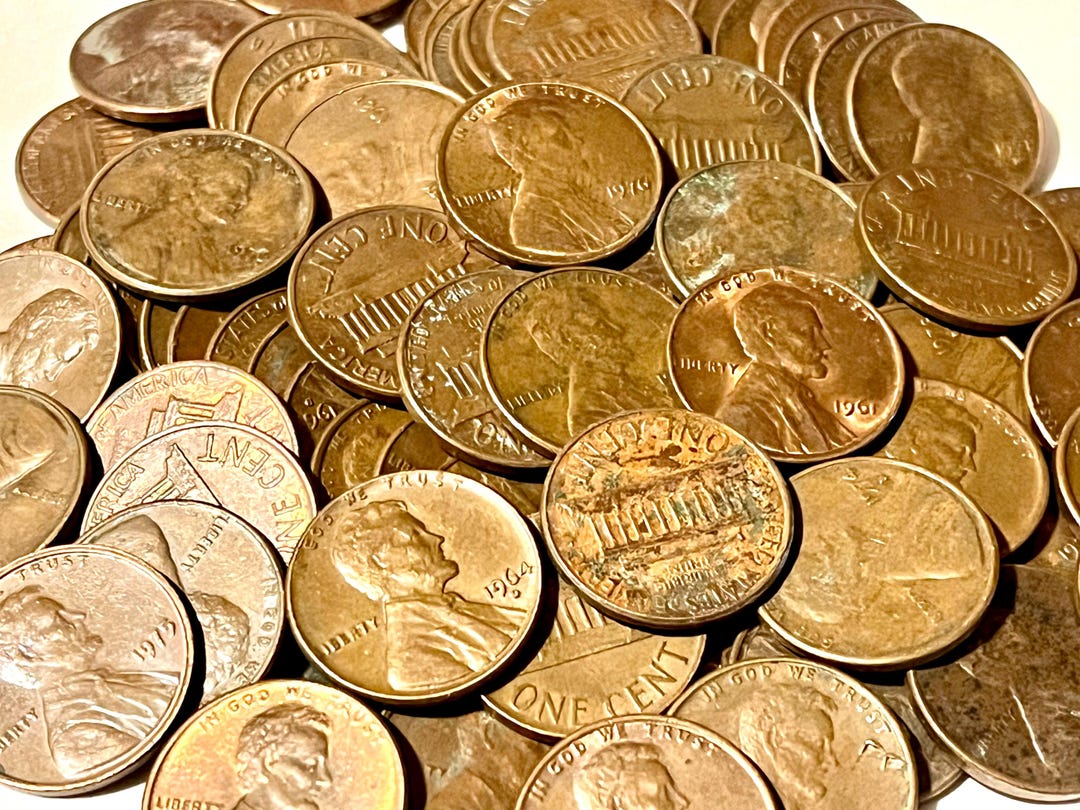 95% Copper Pennies Bullion Lincoln Memorial Cents Pre 1982 Penny Sold ...
