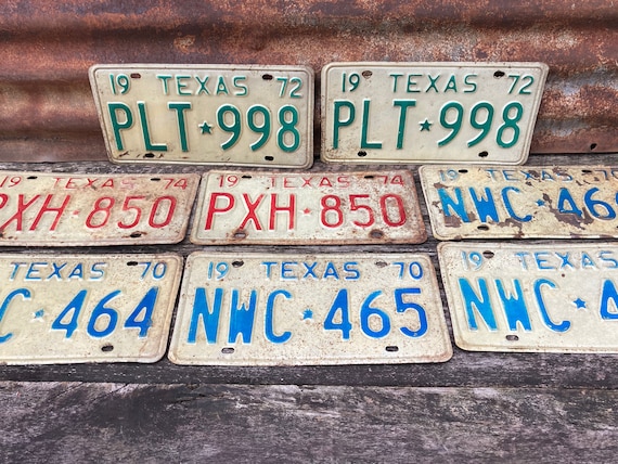 Choice of Texas License Plate Authentic 1970 1972 1974 - Etsy