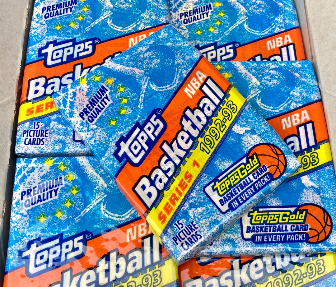 Price per Pack (1) Vintage Basketball Topps Card Pack 1992-1993 Cards ...