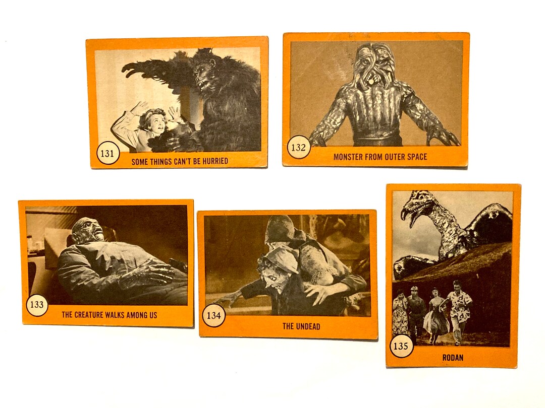 Choice of Horror Movie Cards Nu-cards Series 2 Orange Border 1961 ...