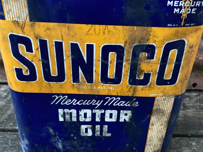 Vintage Original Sunoco Motor Oil Can 2 Gallon Sun Oil Company - Etsy