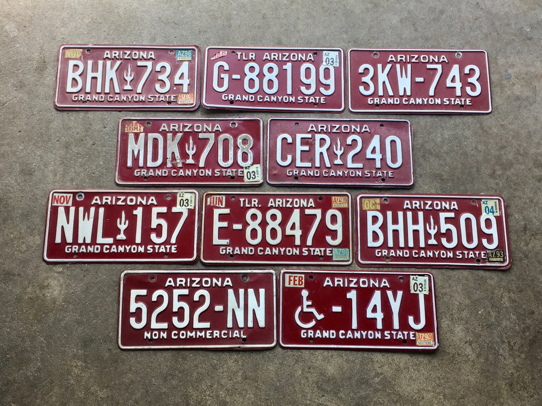 Arizona License Plate Original Old 1980s 90s Era Grand Canyon - Etsy