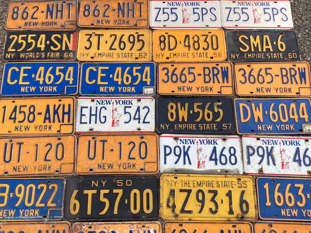 Choice of New York License Plate Vintage NY 1964, 1965, 1962, 1958 ...