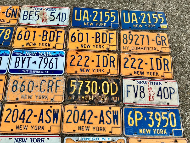 Choice of New York License Plate Vintage NY 1960, 1960s, 1970s, 1980s ...