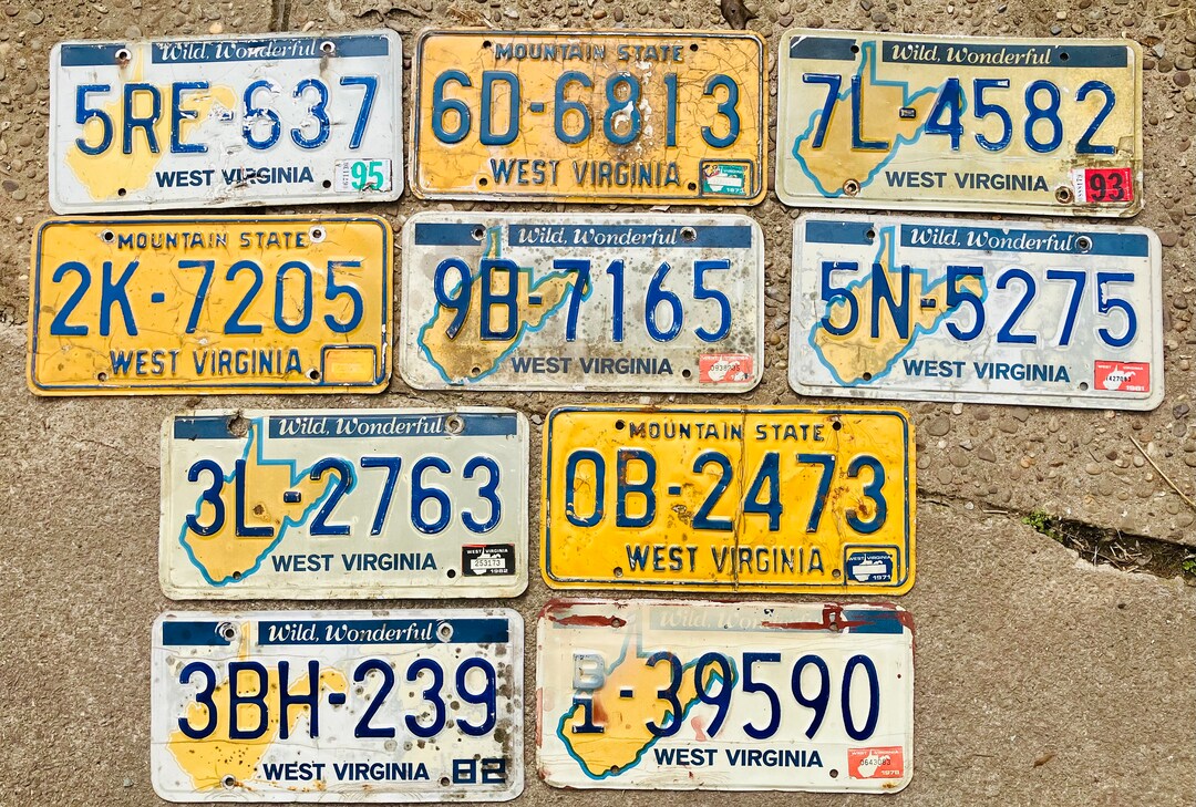 Choice of West Virginia License Plate WV Authentic Vehicle Auto Tags - Etsy