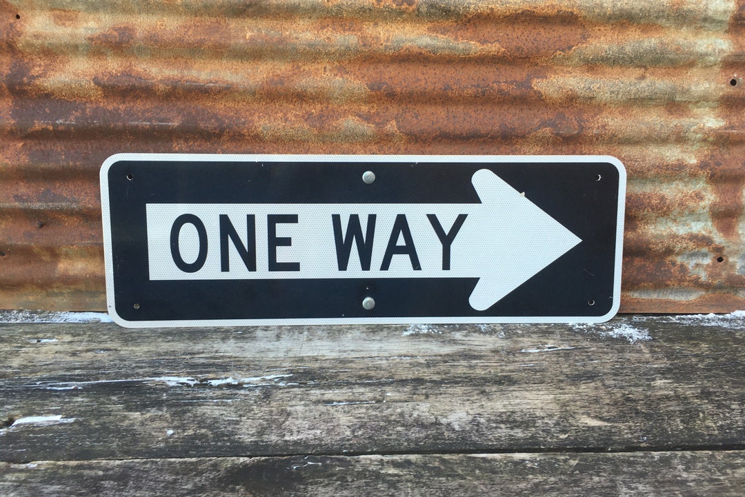 Metal Road Sign One Way Arrow Metal Original Road Sign Street Sign ...