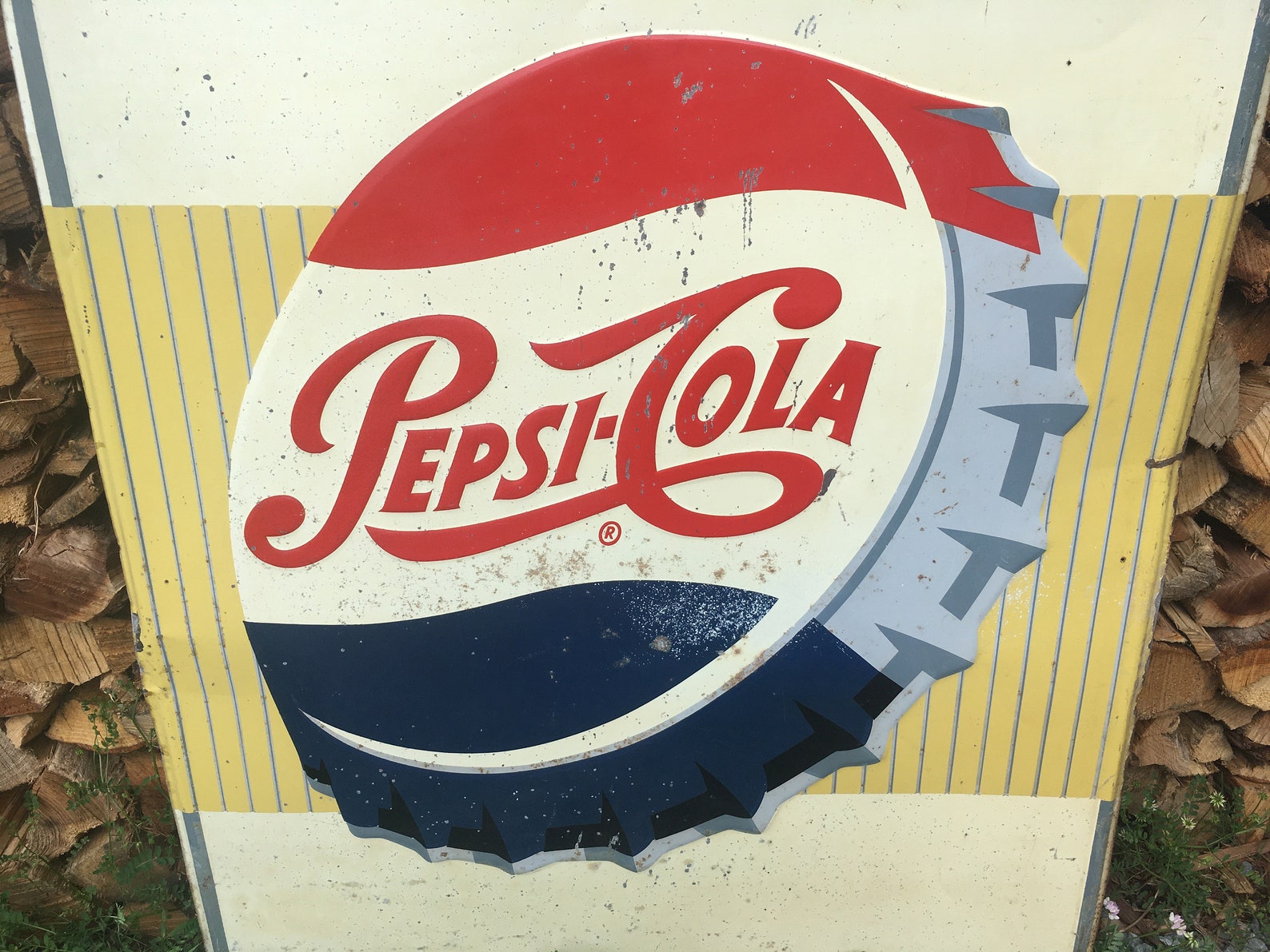 Vintage Authentic Sign Pepsi Cola Bottle Cap Large 42x48 Inch | Etsy