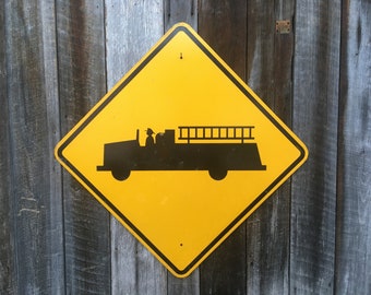 Vintage Fire Truck Sign - Etsy