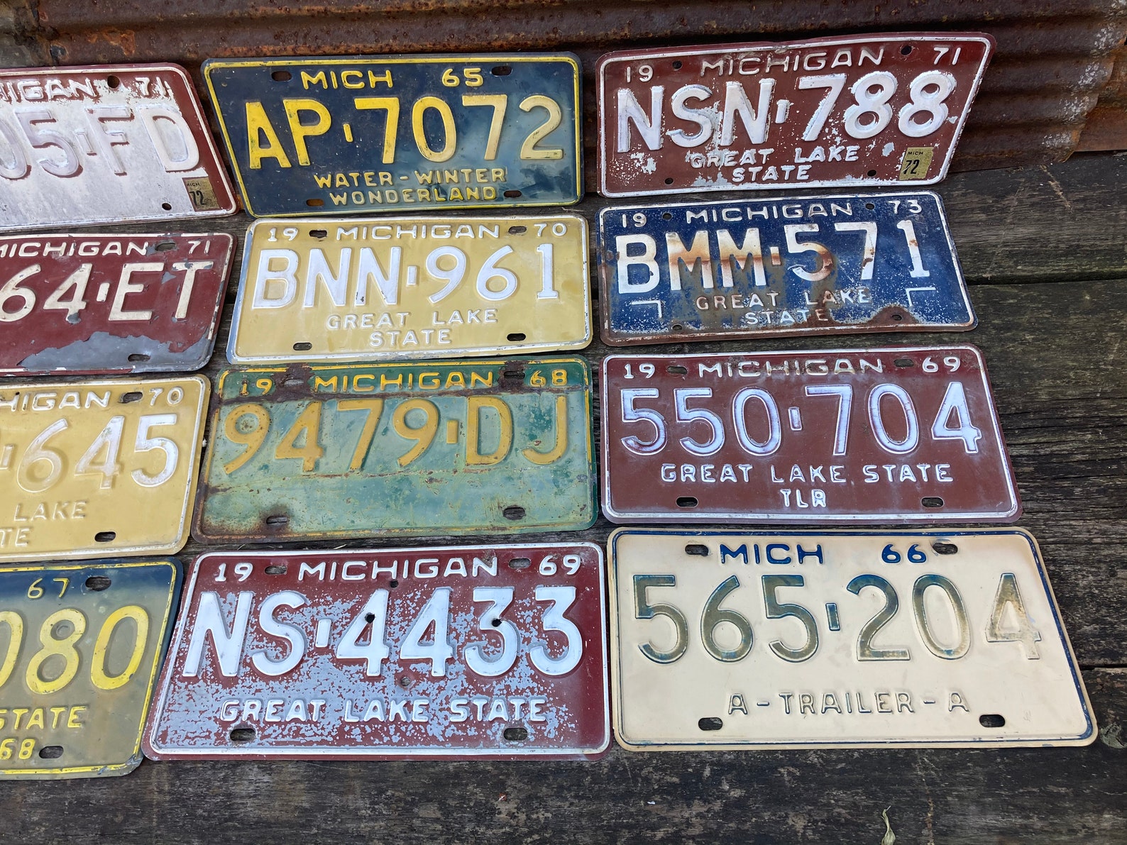 Choice of License Plate Michigan License Plate Vintage 1971, 1972, 1965 ...