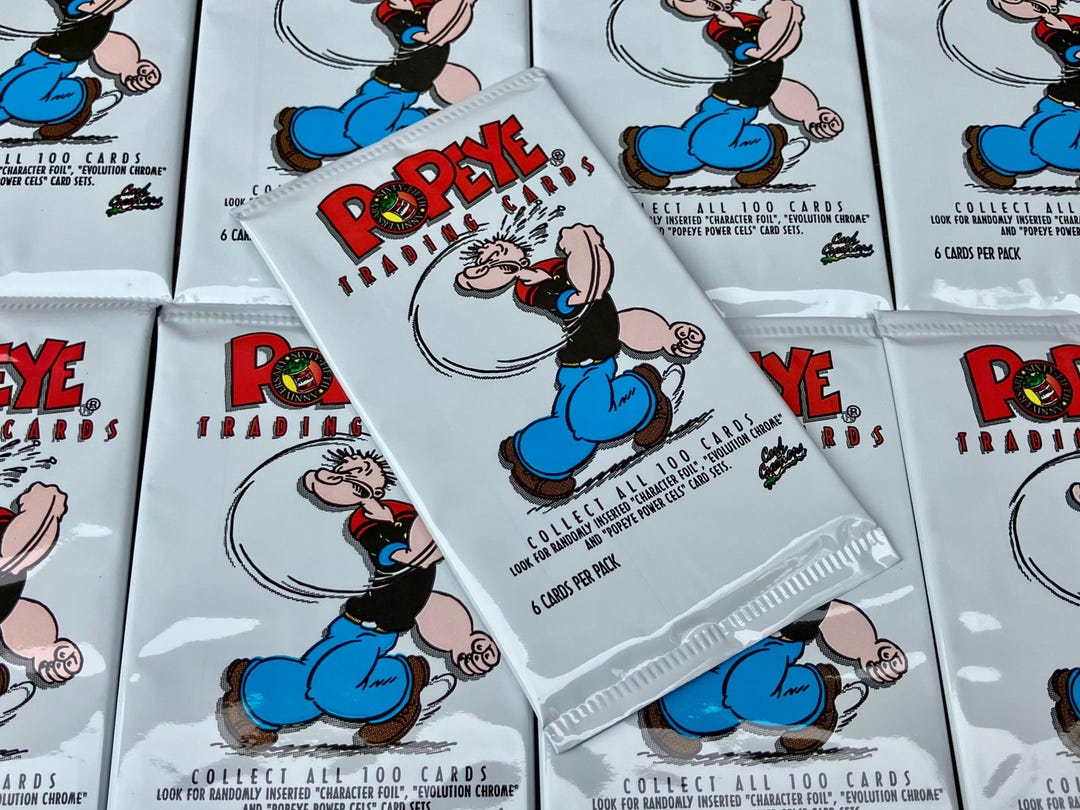 Vintage Popeye Trading Cards Collectors Cards 6 Cards per Pack 1992 Comic Book Cards Popeye the ...