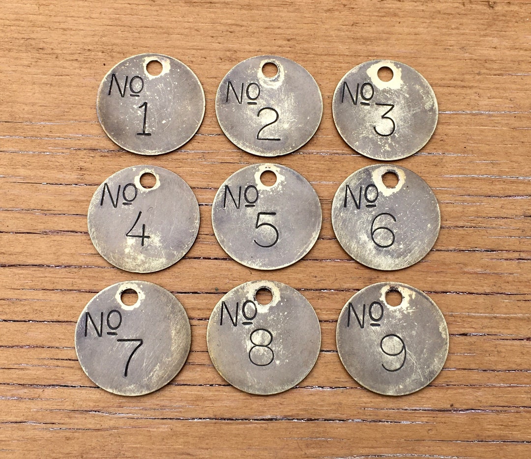 Choice of Tag Number 1, 2, 3, 4, 5, 6, 7, 8, or 9 Cattle Tag 1 1/4 Inch ...