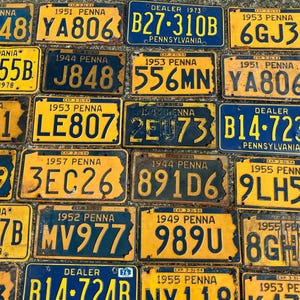 Choice of Pennsylvania License Plate 1953, 1955, 1951, 1950, 1947, 1978 ...