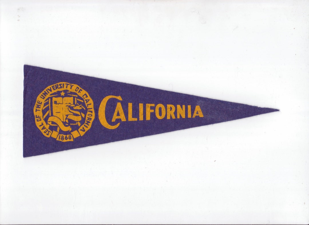 Vintage College Pennant CALIFORNIA University 10 Inch Vtg SMALL MINI ...